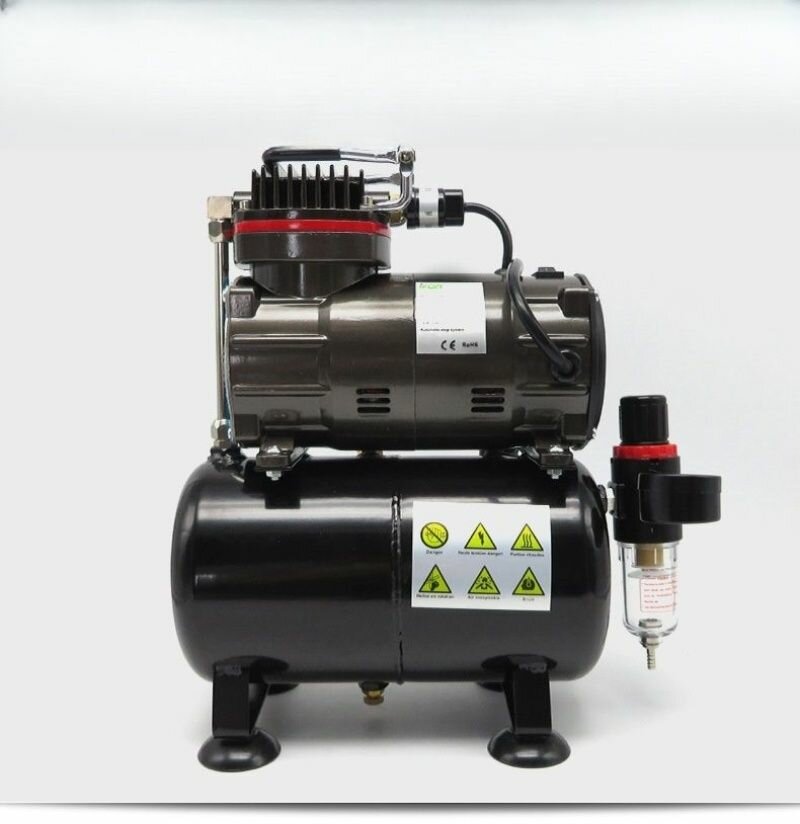 Автоматический компрессор JAS1223 с ресивером и регулятором давления, тихий компрессор для аэрографа и хобби, бытовой 220В 110Вт
