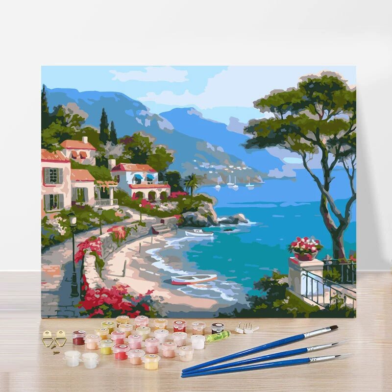 Раскраска "Импровизация", акварель, с цифрами, мягкая обложка, 50x65 см