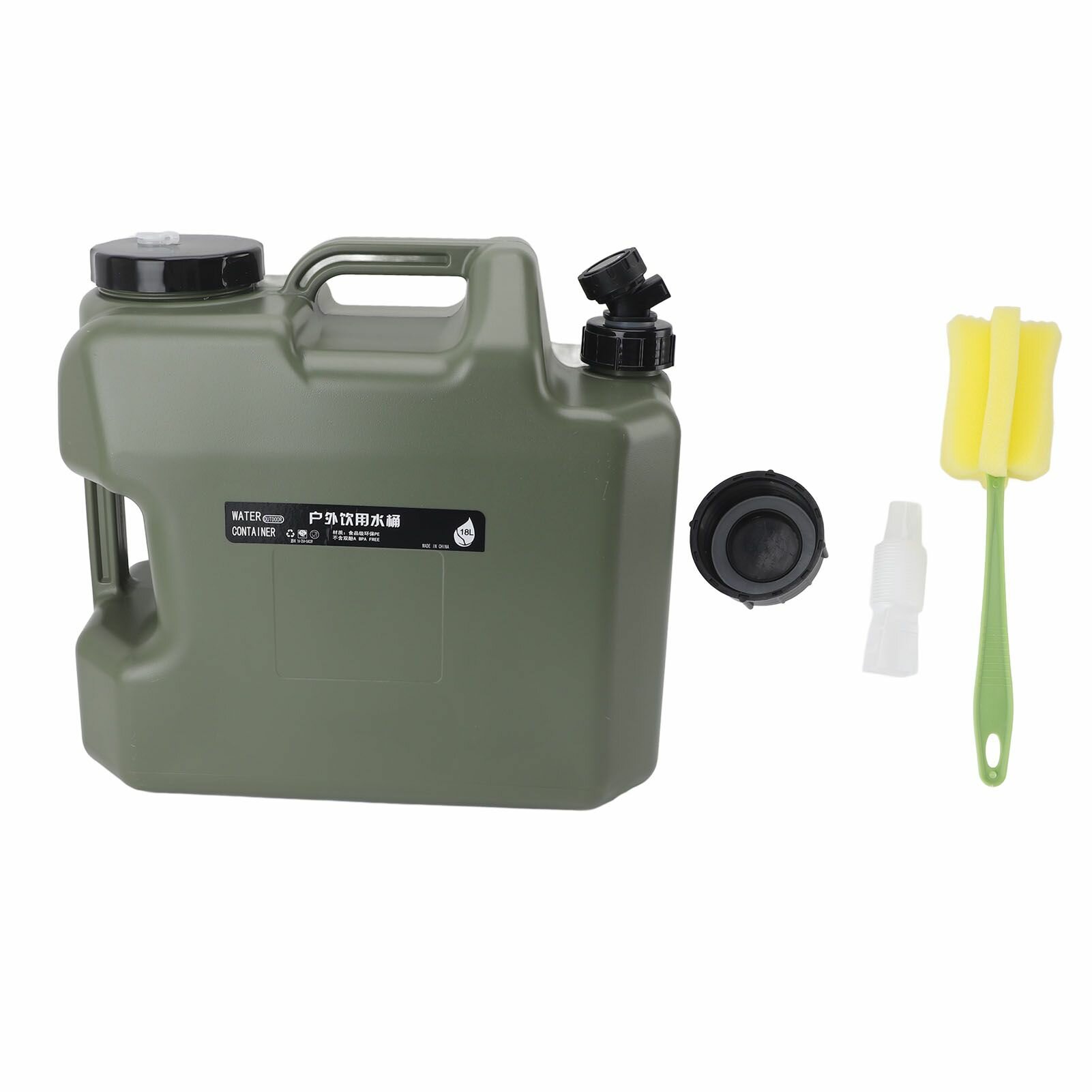 Портативный контейнер для воды большой емкости на 18 л, надежное хранилище воды для использования на открытом воздухе, универсальный и складной дизайн