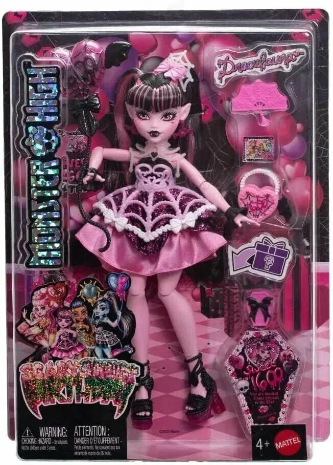 Кукла Monster High "Draculaura Scary Sweet", с аксессуарами, в гробу