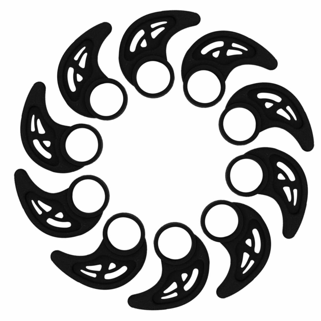 Спортивные силиконовые крепления для ушей Horn - черные, 5 пар