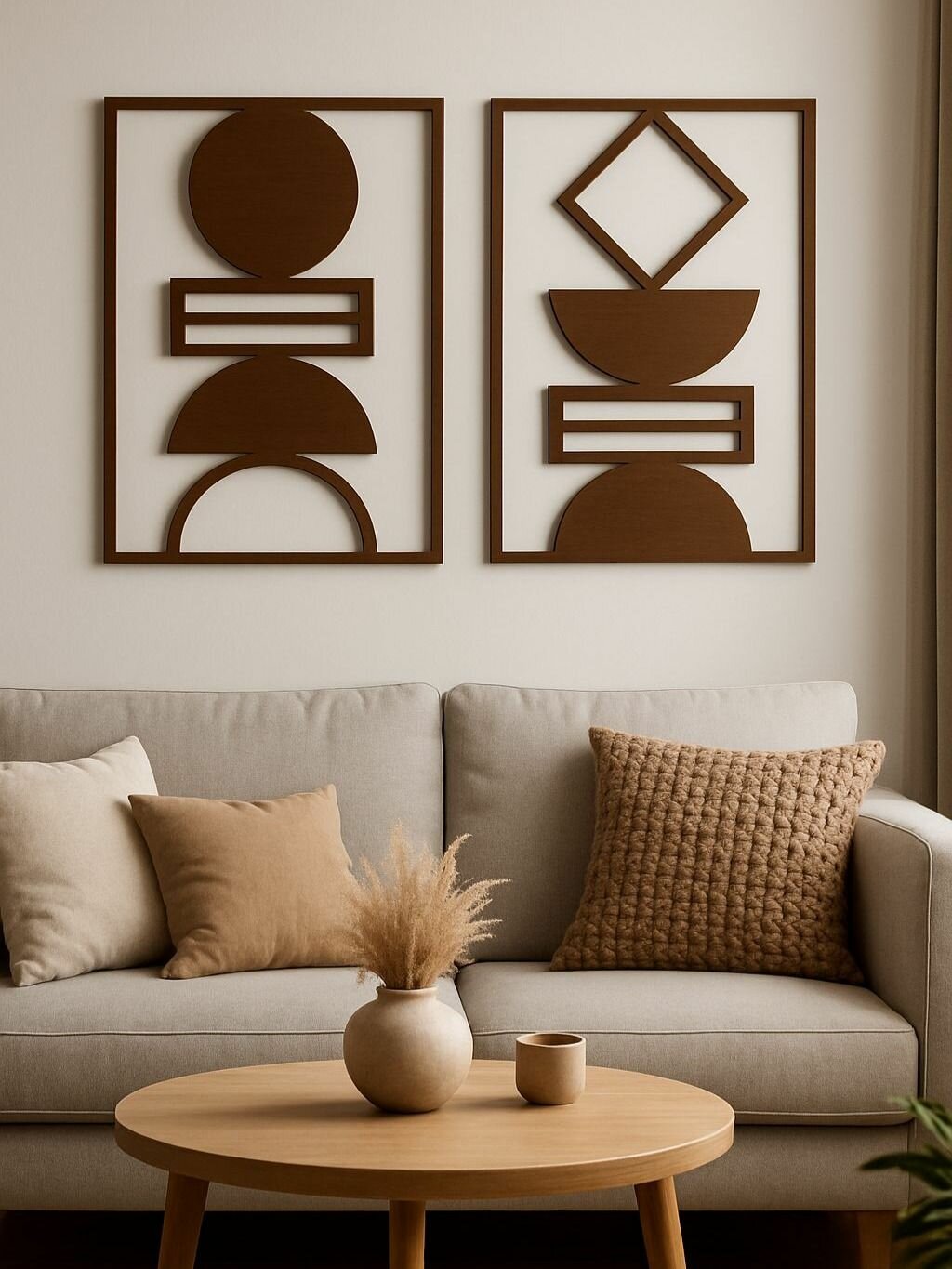 Панно декоративное DECORADA, настенное, из лхдф, коричневое, 2 модуля