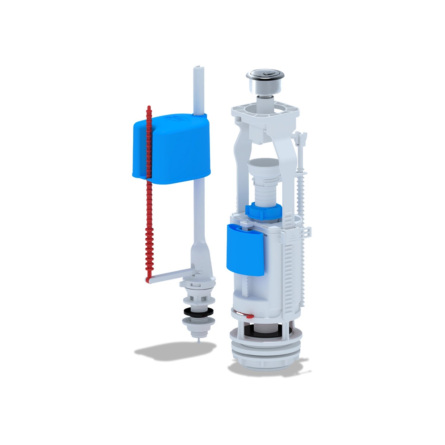Арматура WC3550М 1/2 АНИ пласт металл нижн/подв, кнопка двойная, эконом
