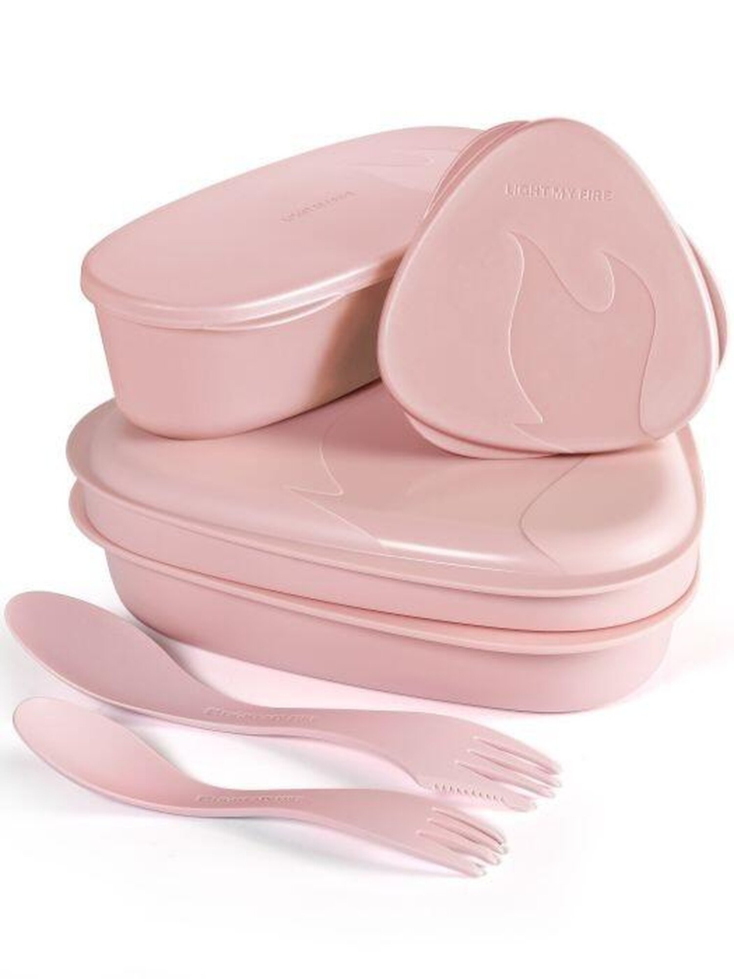 Decathlon Туристический набор посуды Mena ka Lunch Kit, с двумя ложками, розовый