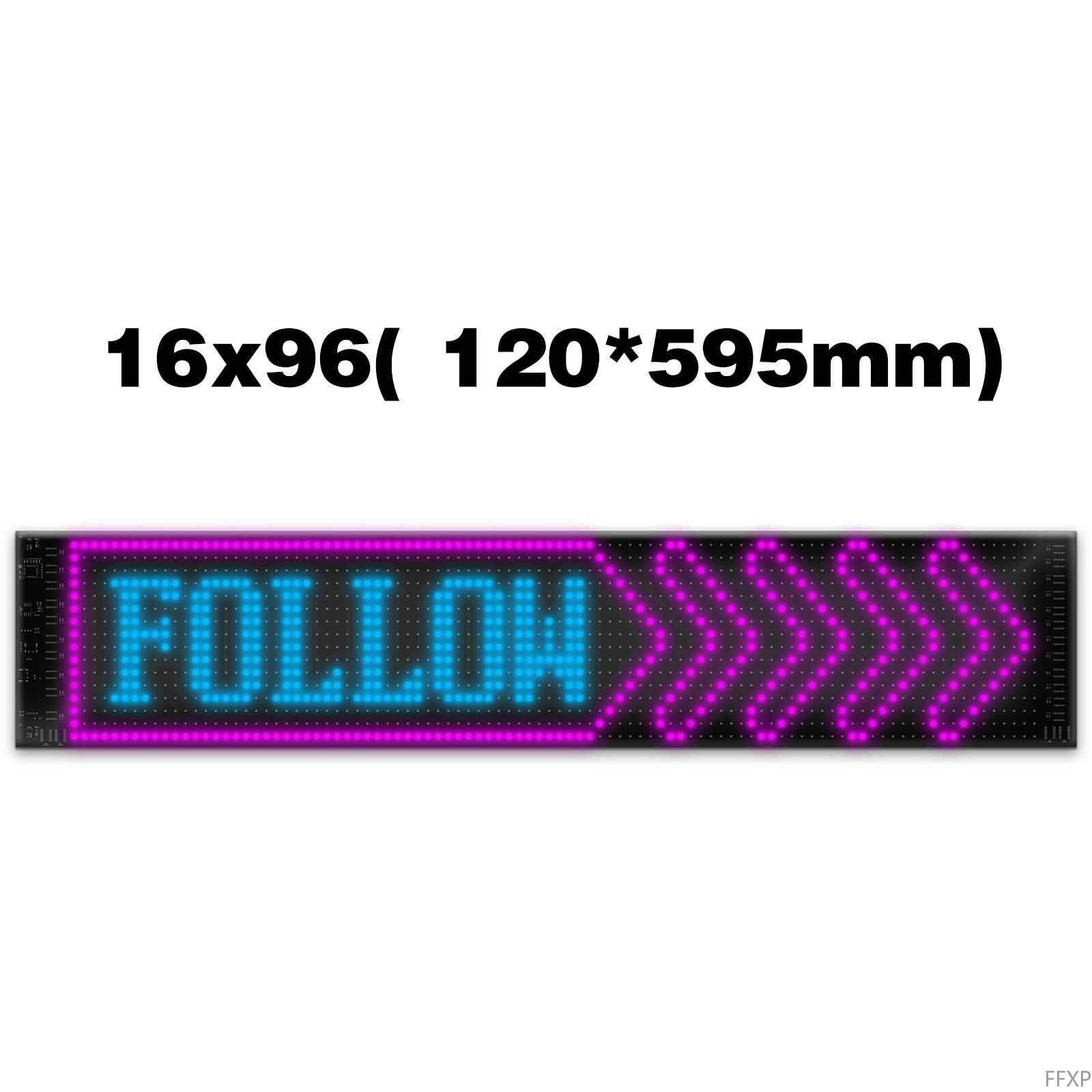 Гибкая Бегущая строка разноцветная (RGB SMD) светодиодный led экран, информационное электронное табло, автознак на стекло, табличка в машину