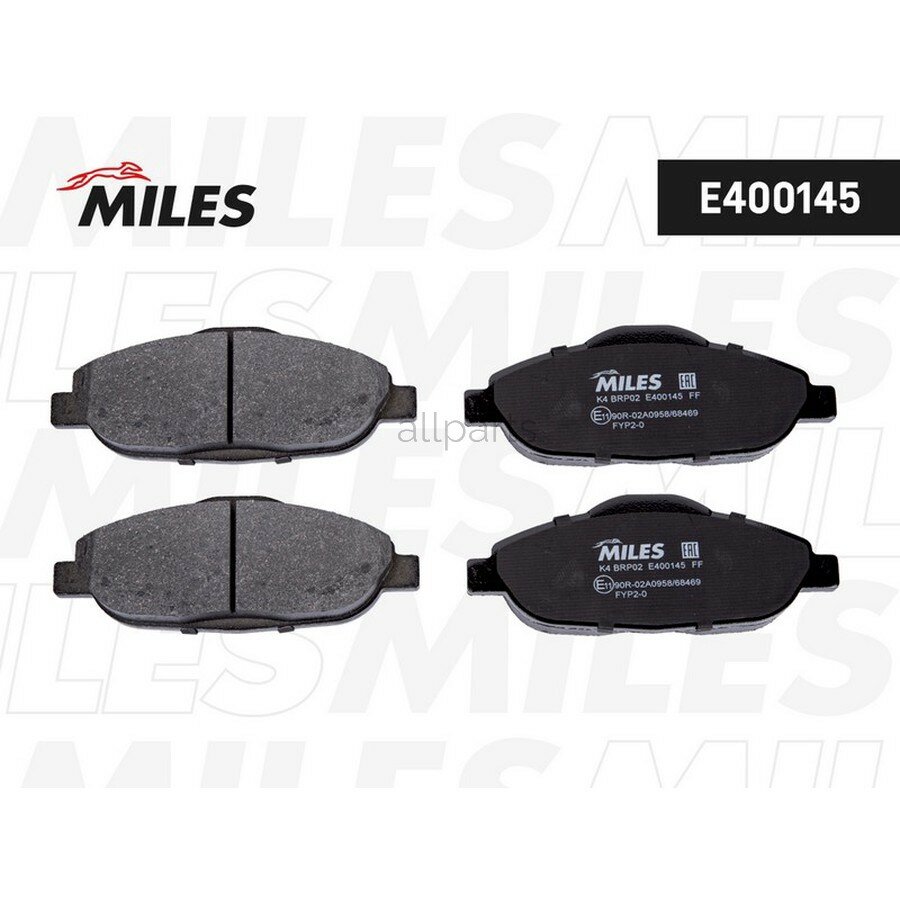 MILES E400145 Колодки тормозные PEUGEOT 308 07-/3008 09- пер. LowMetallic