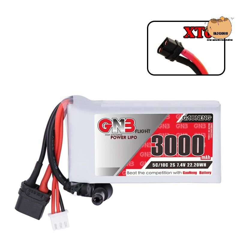 Оригинальная литиевая батарея GNB 3000 мАч 2S 5C/10C 7,4 В, со световым индикатором питания