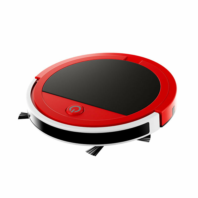 Робот-пылесос, длительное время работы, ультратонкий корпус 6.5 см, с интеллектуальным пультом управления, красный.