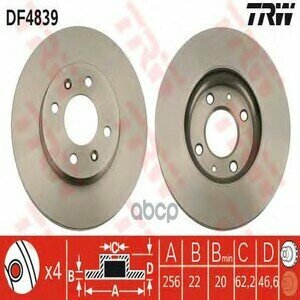 Диск тормозной передний hyundai accent iii 05-/i20 08-/kia rio ii 05- TRW арт. df4839