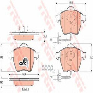Колодки тормозные передние с датчиком TRW арт. gdb1307