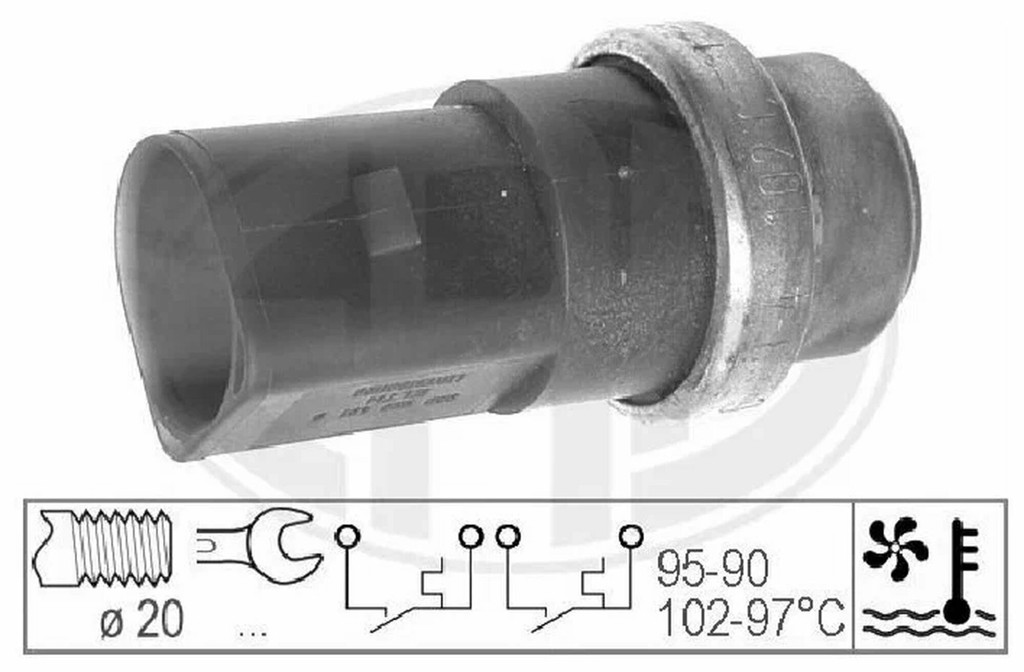 Датчик, включение вентилятора AUDI A4/A6, VW PASSAT 98-05, ERA, 330231