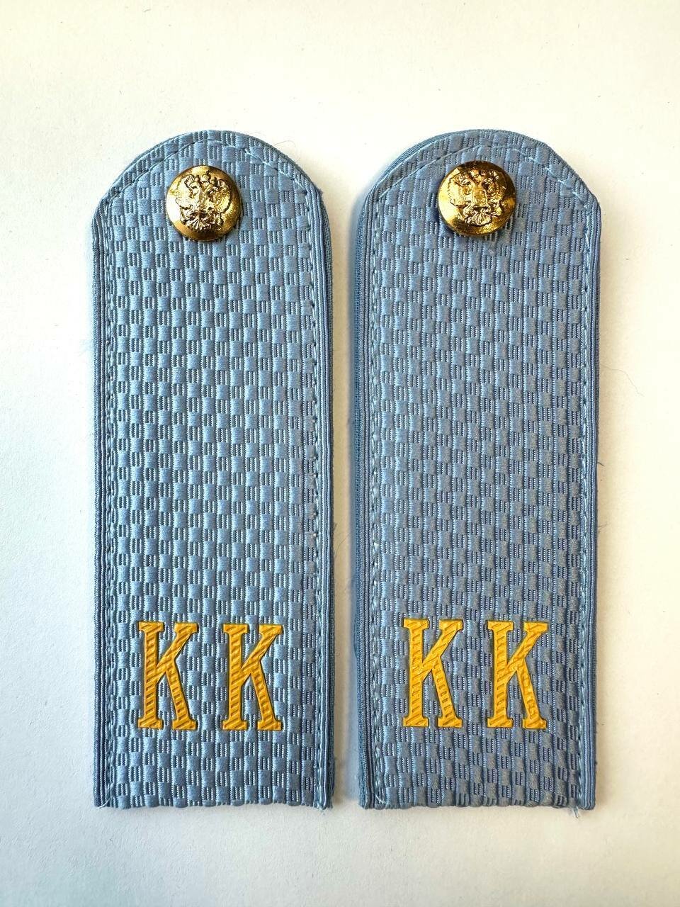 Погоны Полиции Мвд кадетские Голубые Кк 13 см картон в сборе с фурнитурой