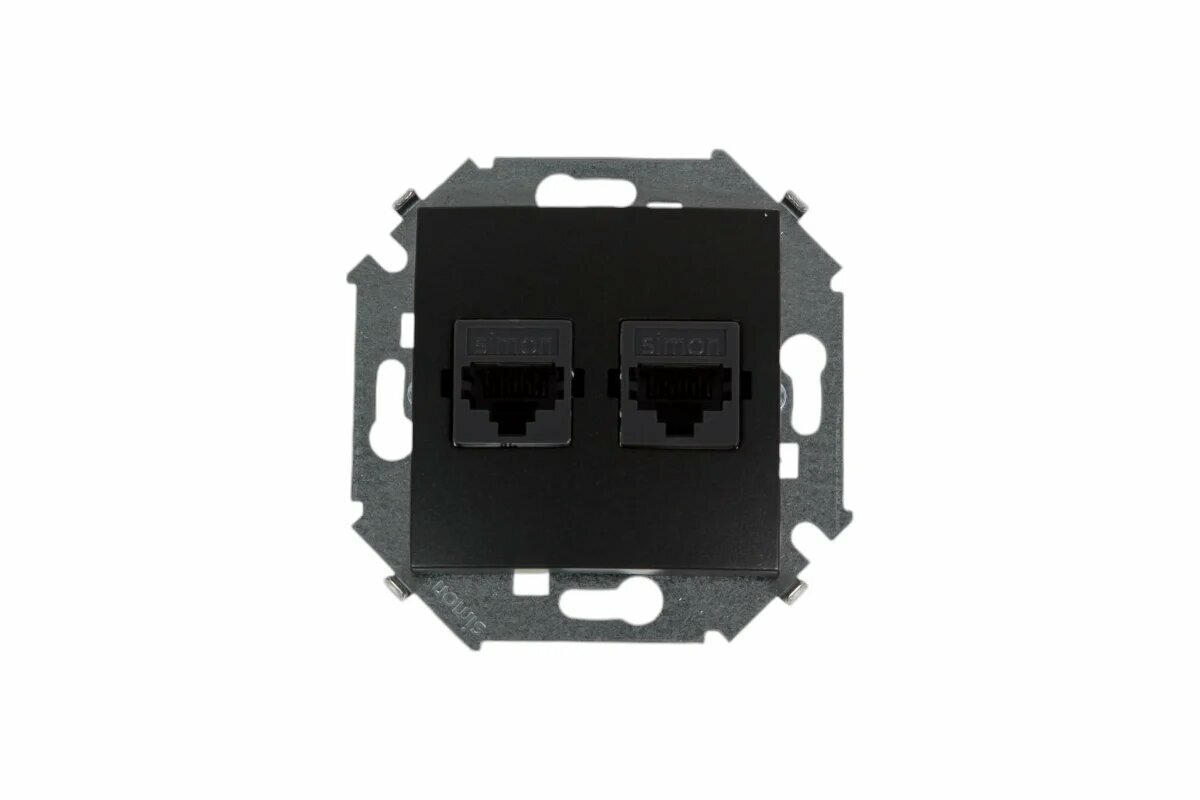 1 шт. Simon 15 Графит Розетка компьютерная двойная 2хRJ45 кат.5е, Systimax, 1591593-038