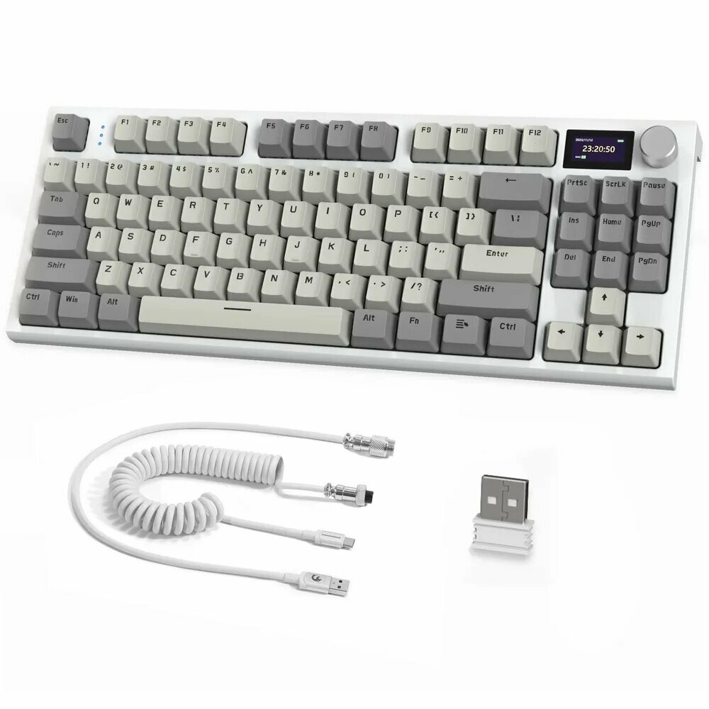 Игровая клавиатура беспроводная , Английская раскладка, светло-серый