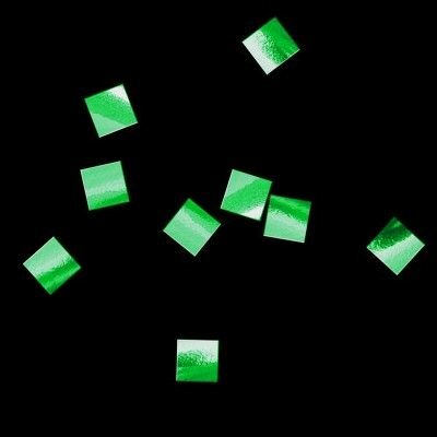 Конфетти КНР зеленое фольгированное, 6х6 мм, 100 г