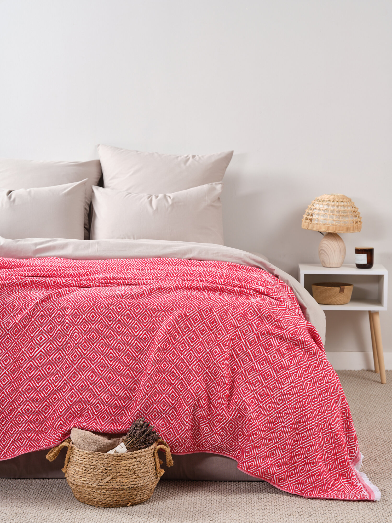 Плед Ночь Нежна 200х220 Красный 100% хлопок