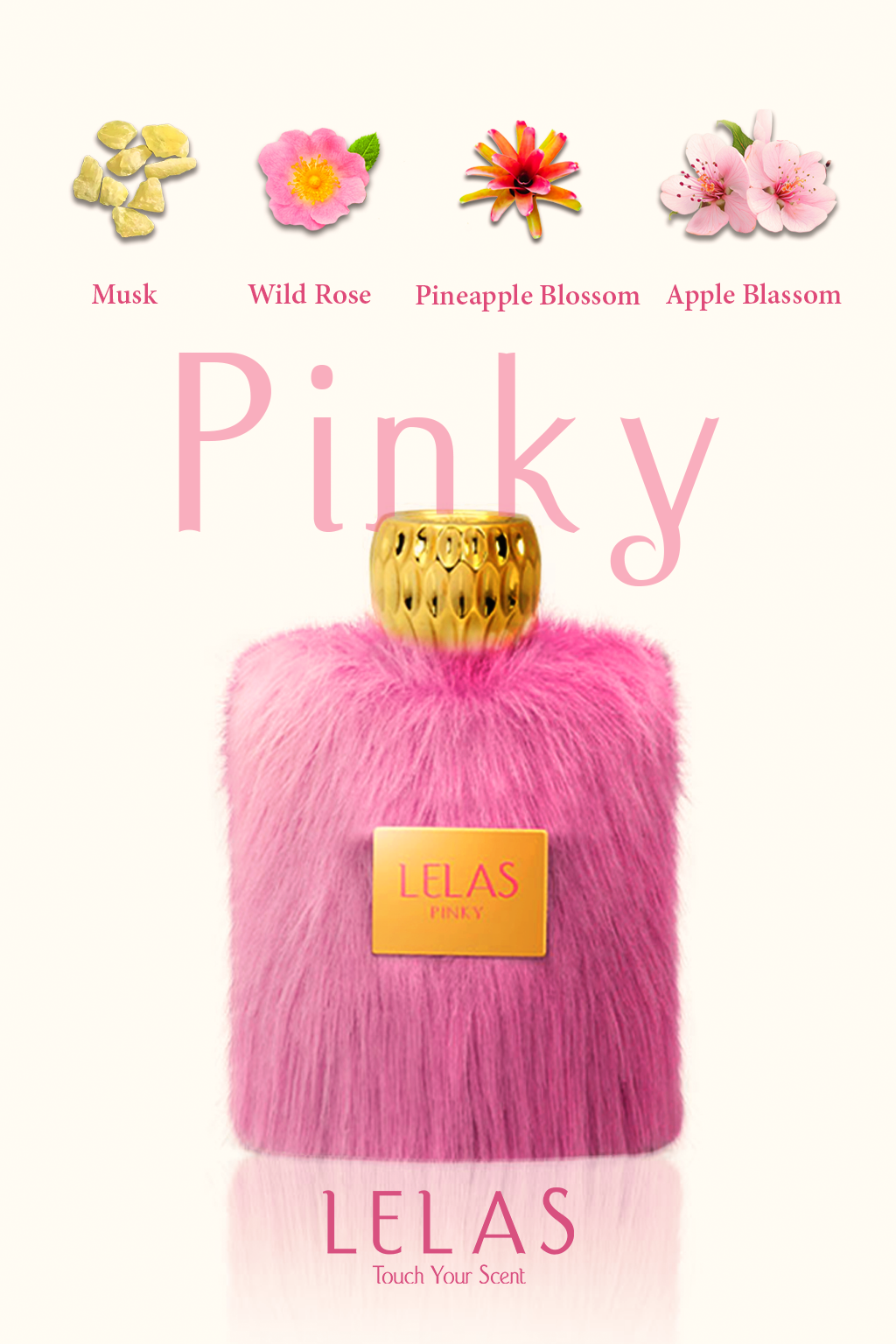 Парфюмерная вода для женщин Pinky от бренда LELAS, 100 мл – древесно-цветочно-фруктовый аромат с пряными нотами