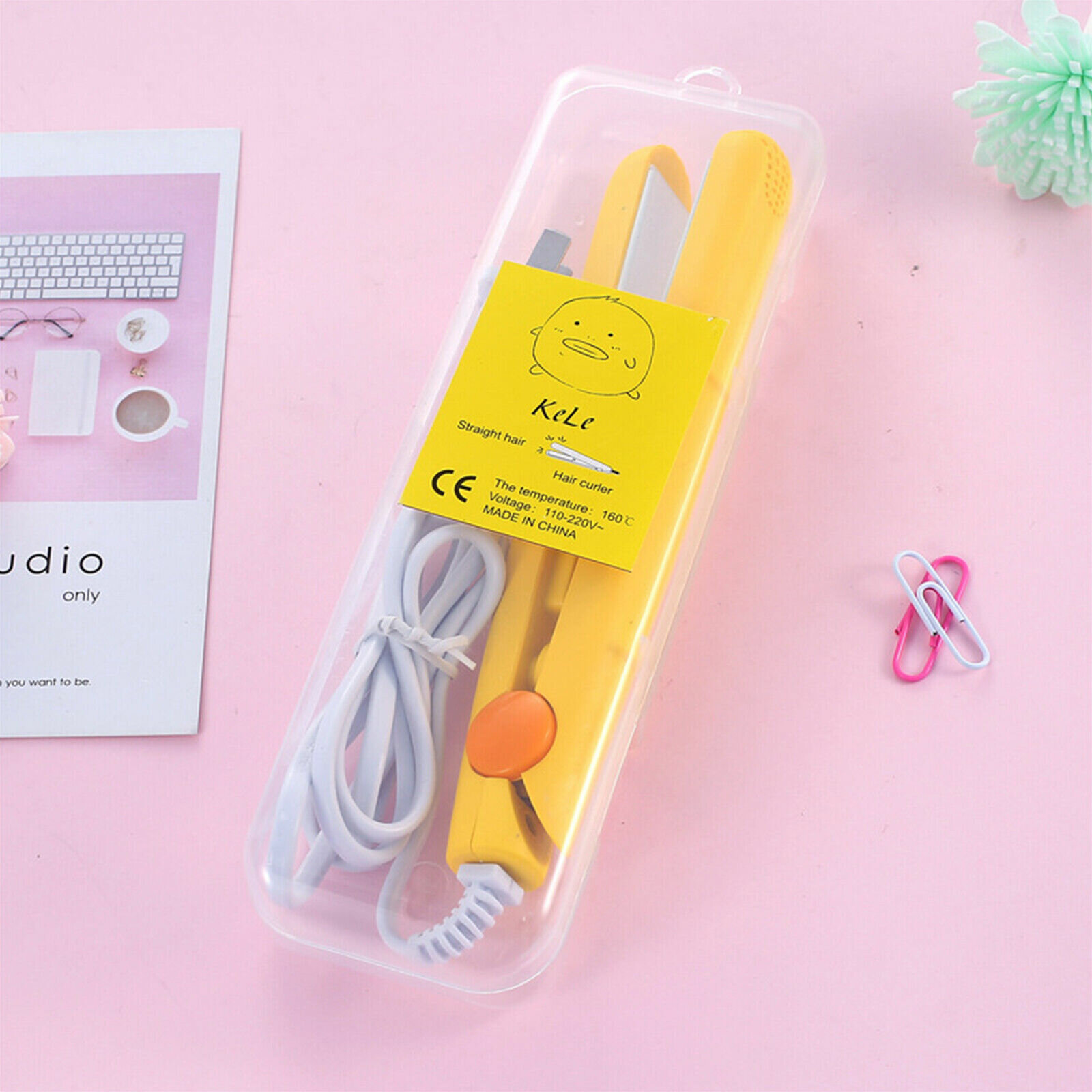 Мини-выпрямитель для волос и щипцы для завивки 2 в 1 с керамическими турмалиновыми пластинами, утюжок для укладки волос для путешествий и ежедневного использования