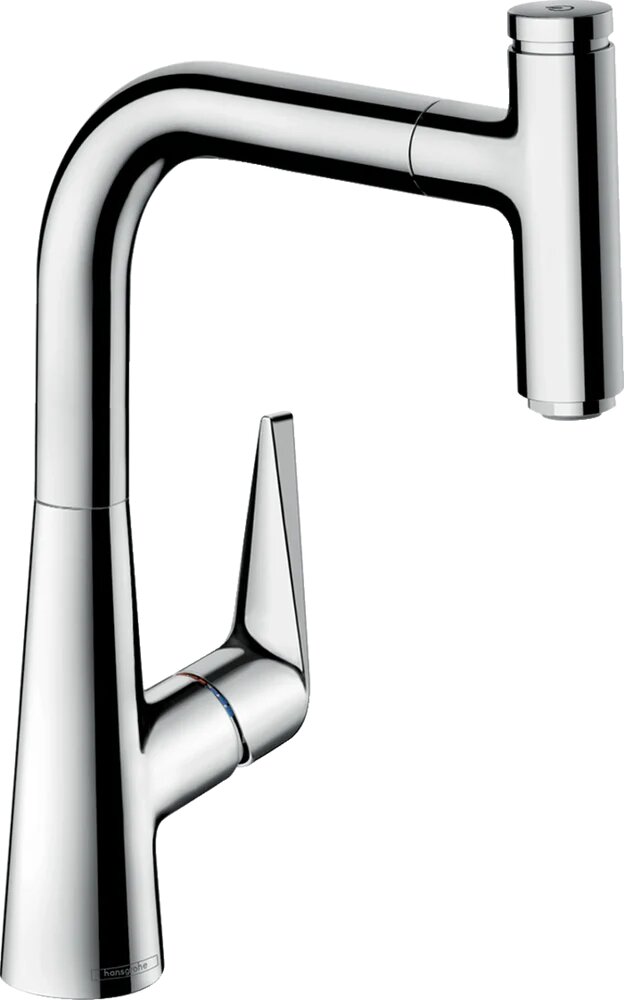 Смеситель для кухни Hansgrohe Talis Select M51 73852000 с поворотным изливом, хром, глянцевый, однорычажный, латунный, с керамическим картриджем