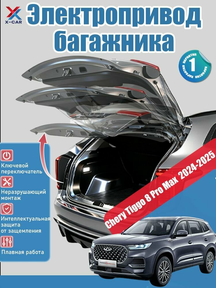 Электропривод багажника Chery Tiggo 8 Pro Max 2024-2025 — регулировка высоты, защита от защемления, инструкция