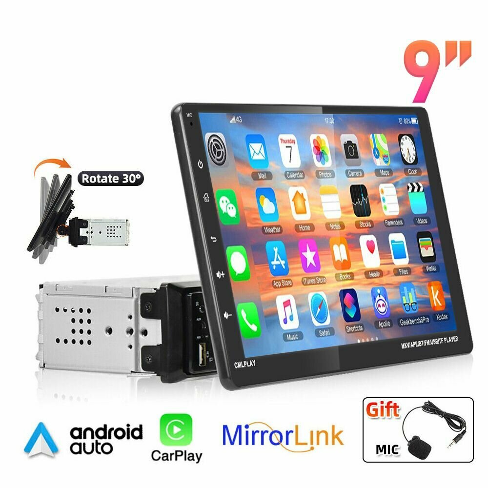 Автомагнитола магнитола 1 дин 9 дюйма с двумя USB Android Auto-Carplay FM-радио Авто Стерео