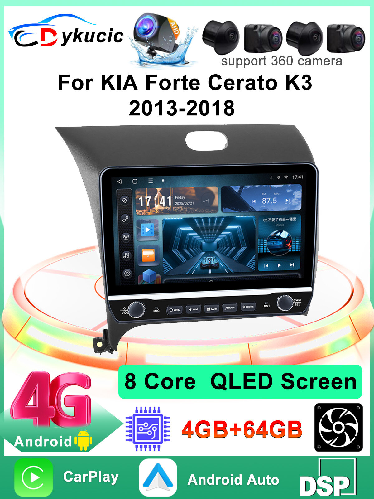 Магнитола для Kia Forte Cerato K3 2013-2018