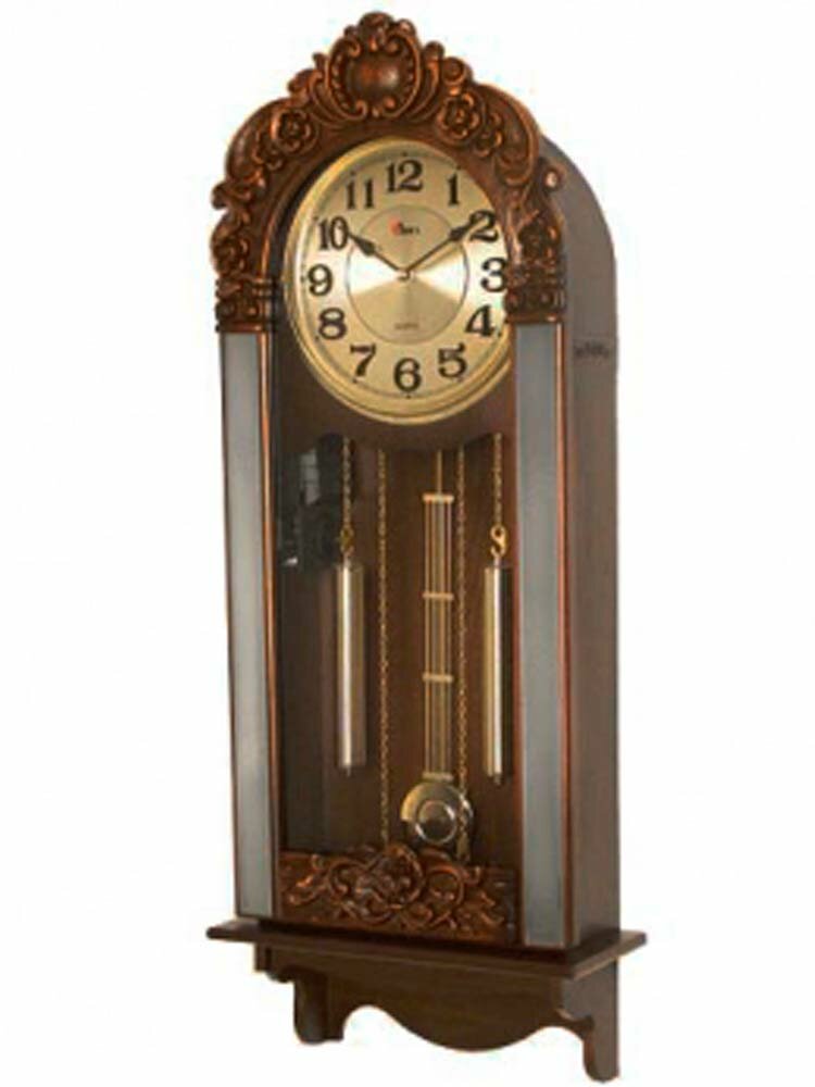 Интерьерные настенные часы с боем, маятником мелодией SX622 Brown