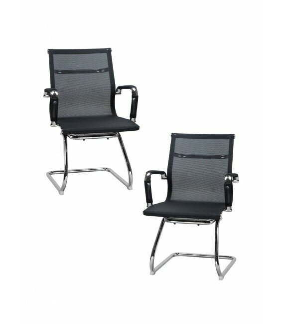 Набор 2 шт Офисное кресло для посетителей DOBRIN CODY MESH SET-2 102N_Mesh-LMR, чёрный