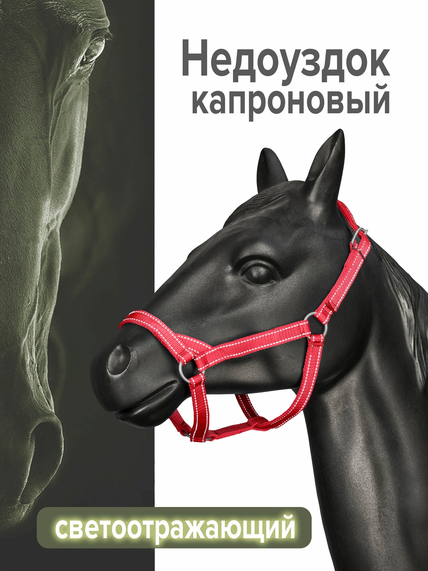 Недоуздок для лошадей светоотражающий