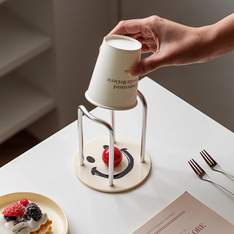 Подстаканник "Смайлик", одноразовый, акриловый, молочно-жёлтый