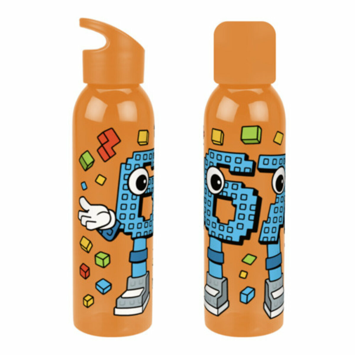 Бутылка для воды «Укради брейнрот 67 игрушка steal brainrot 67 мем» (оранжевый)