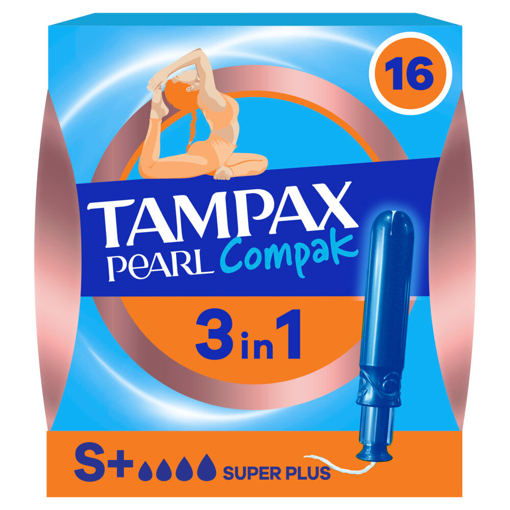 Tampax тампоны compak pearl super plus с аппликатором 16 шт.