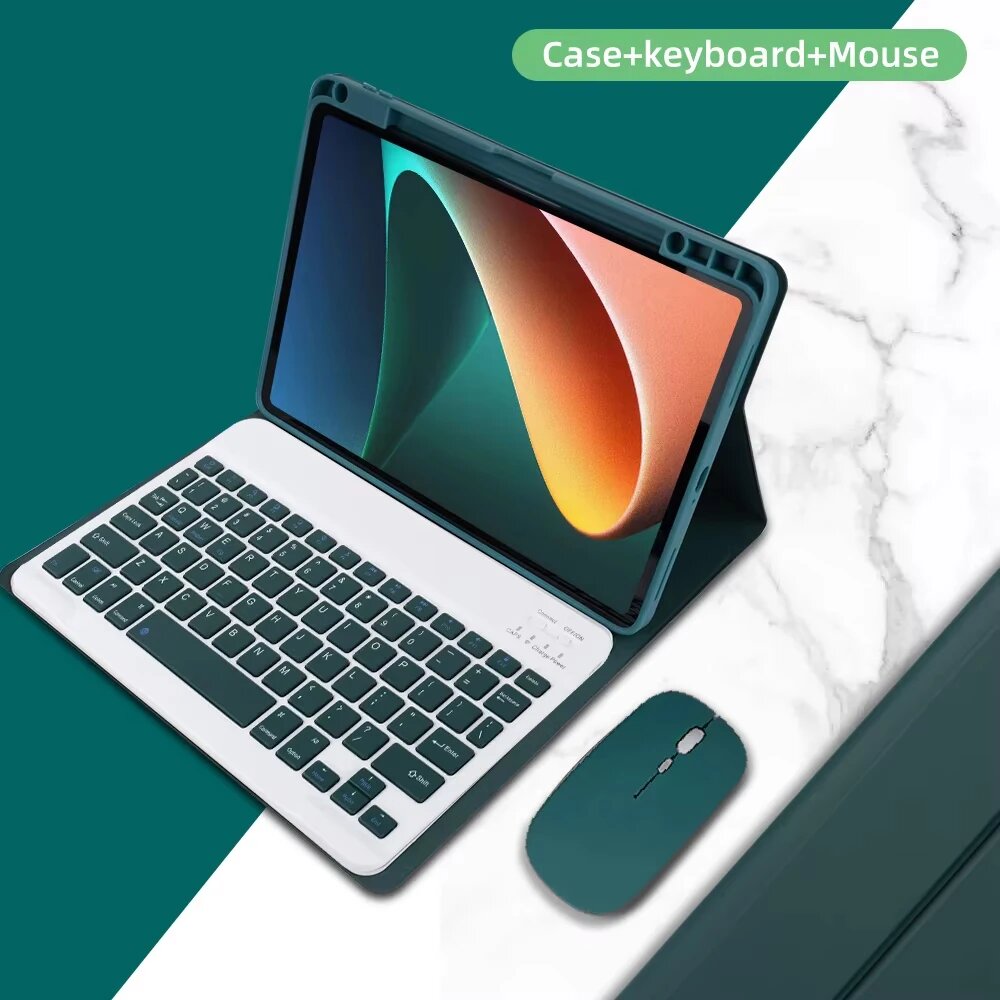 Чехол-клавиатура PULUZ для Xiaomi Pad 7/7 Pro, Mi Pad 8/8 Pro MiPad 5(Pro) 11 inch, Dark Green B
