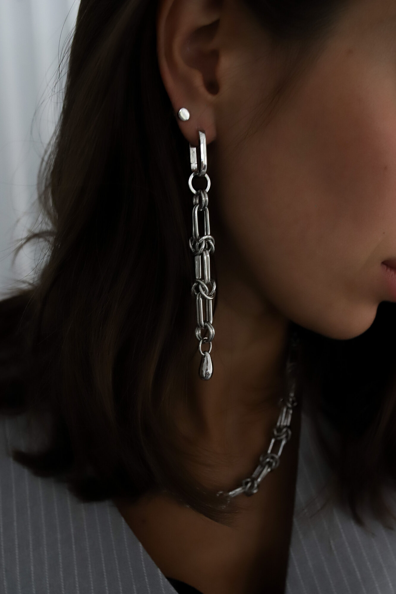 Серьги с подвесками, цепочки