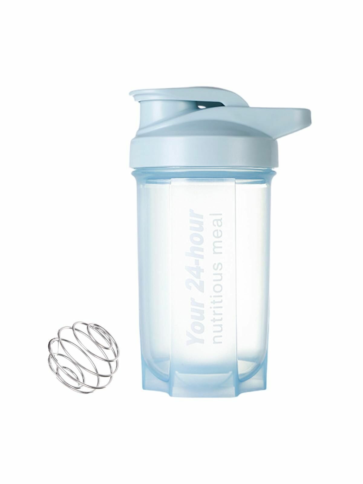 Фляга спортивная, чашка для смешивания молочного коктейля с заменителем протеинового порошка объемом 500 мл-синяя