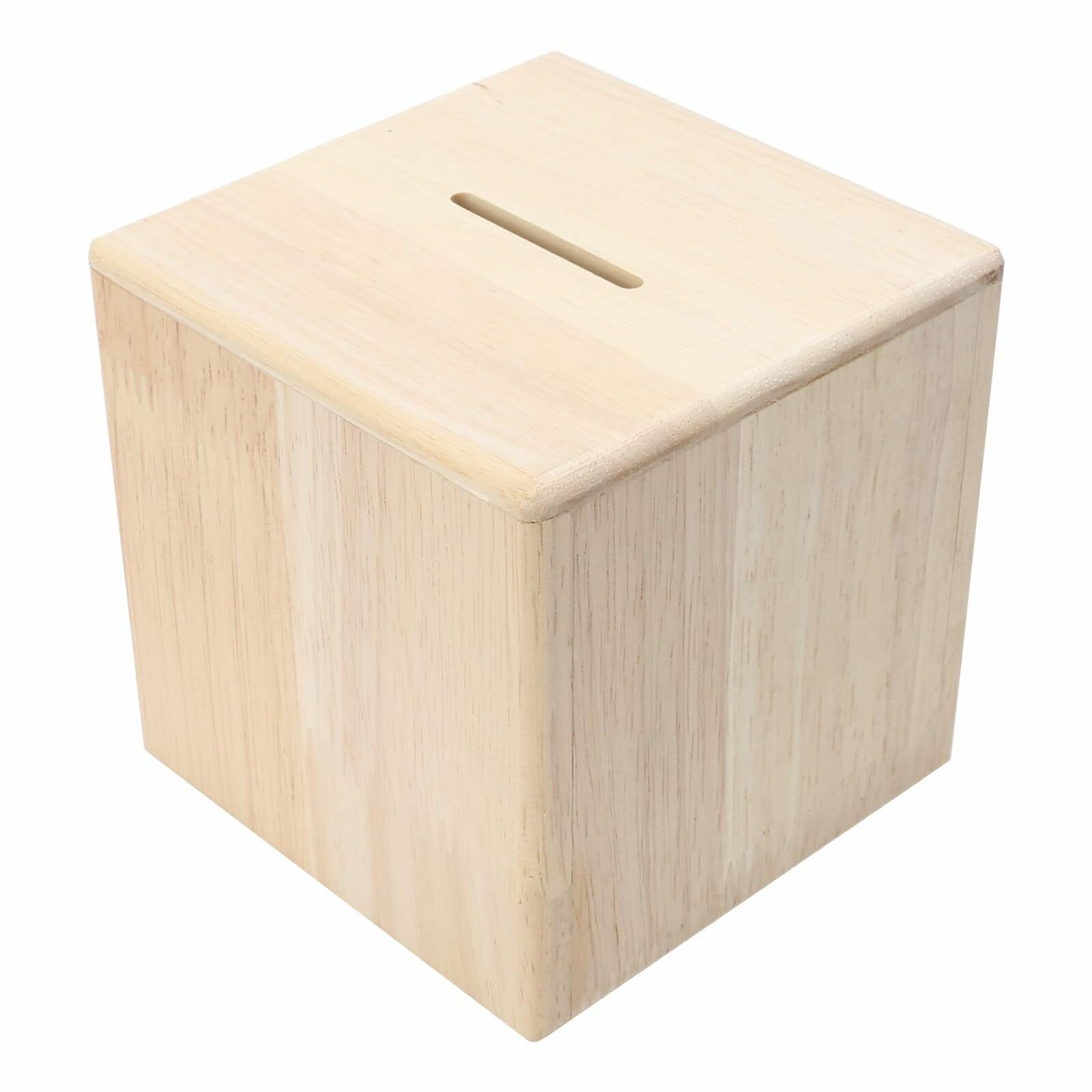 Минималистичная деревянная копилка – квадратная копилка с возможностью лазерной гравировки, натуральный держатель для денег, 10 x 10 x 10 см