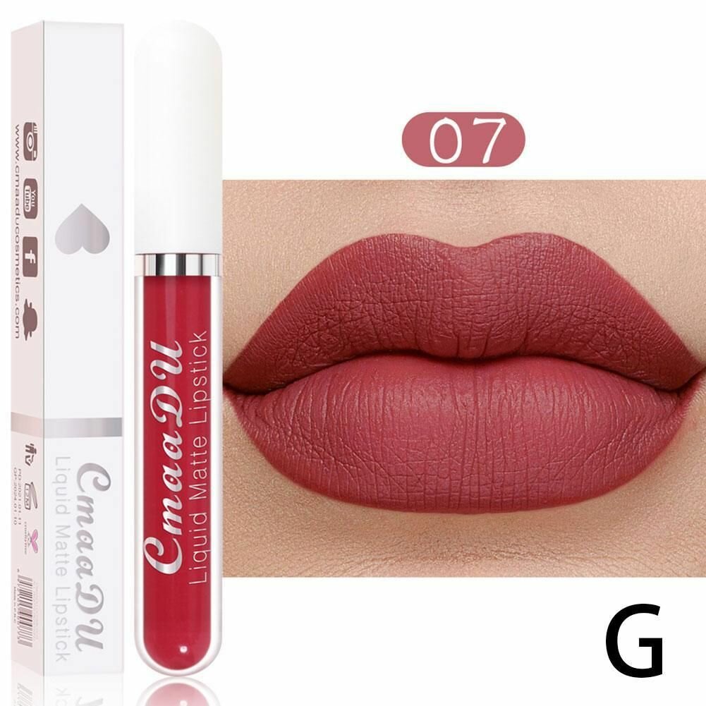 Матовая жидкая помада CmaaDu, 18 цветов, блеск для губ, антипригарный колпачок, не выцветает