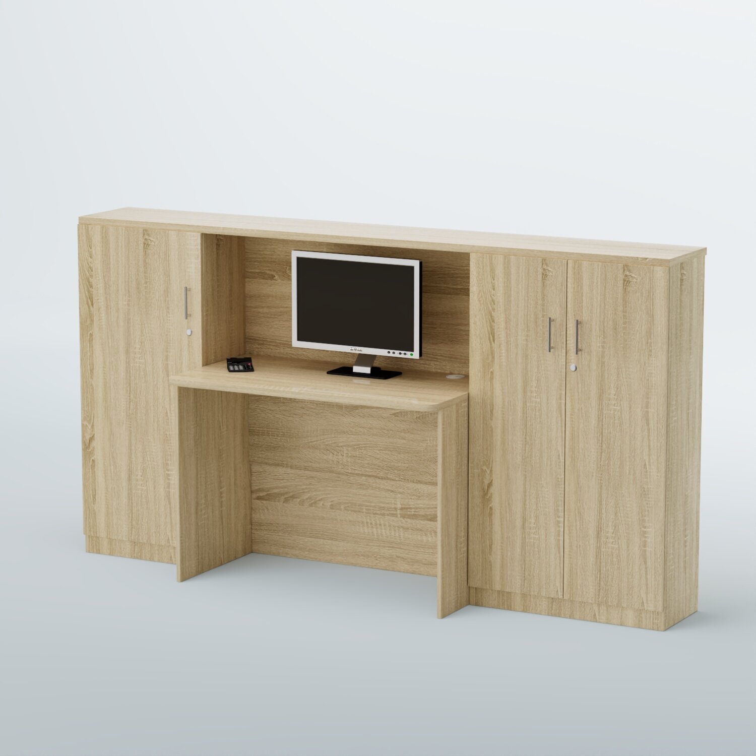 Ресепшн с тумбами и дверками вега №1, Дуб сонома. Производство товара - компания ТОБ.