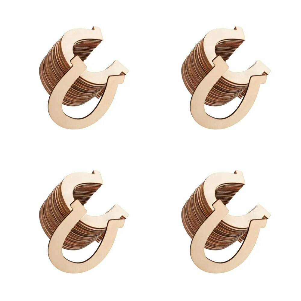 Деревянные заготовки в форме подковы, набор из 192 шт для творчества и росписи