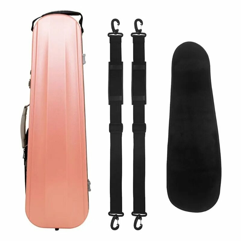 (1 комплект) Высококачественный композитный футляр для скрипки qin размером 4/4 дюйма, кожаная ручка, легкая сумка для хранения музыкальных партитур-розовый
