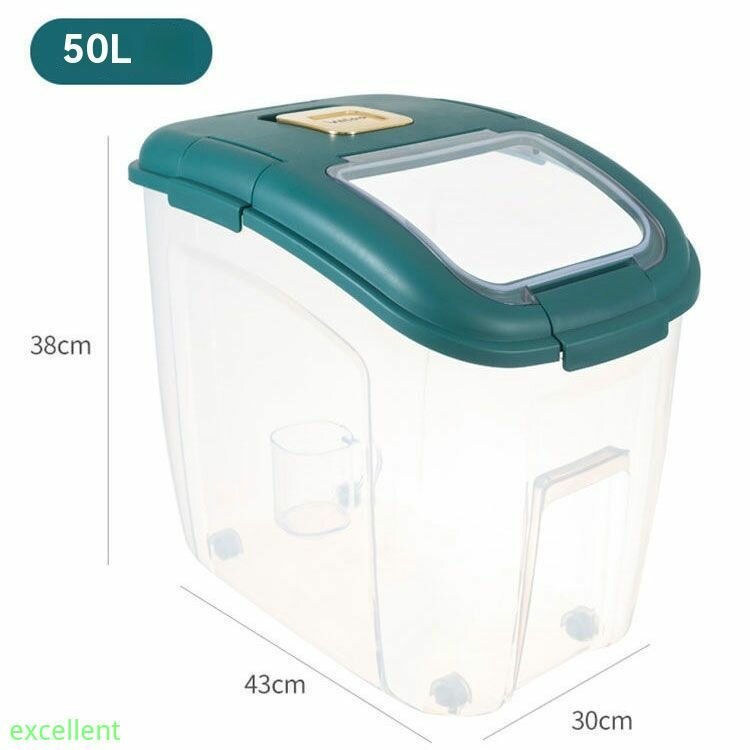 Контейнер для корма для домашних животных,50-литровый( около 25 кг) белый контейнер для корма домашних животных - большая емкость для хранения