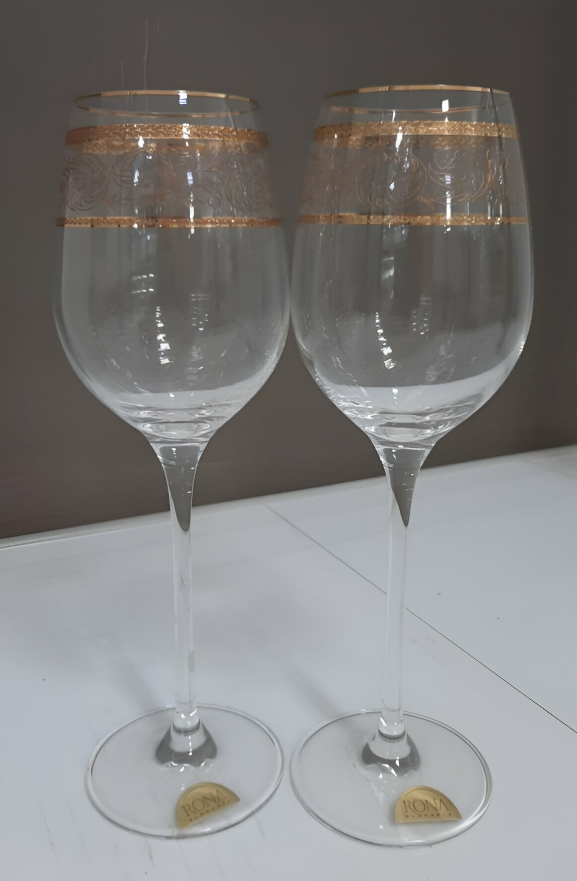 Набор фужеров RONA "Золотой узор", для вина, стекло, 320мл, 4шт