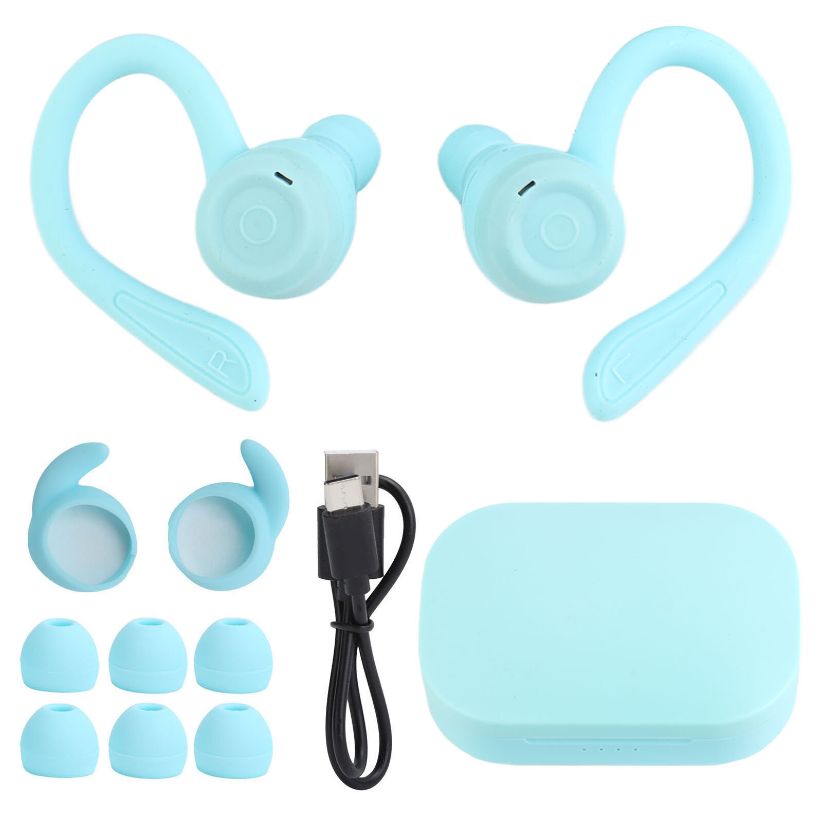 Bluetooth Ear Hooks Earphone Wireless Sports In‑Ear Headset Earbuds with Charging Box