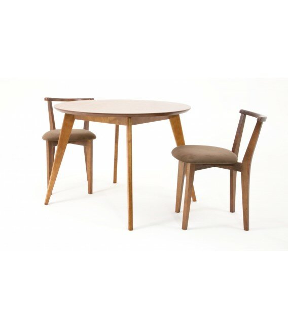 Стол Сканди К 100 орех со стульями Франк орех велюр коричневый