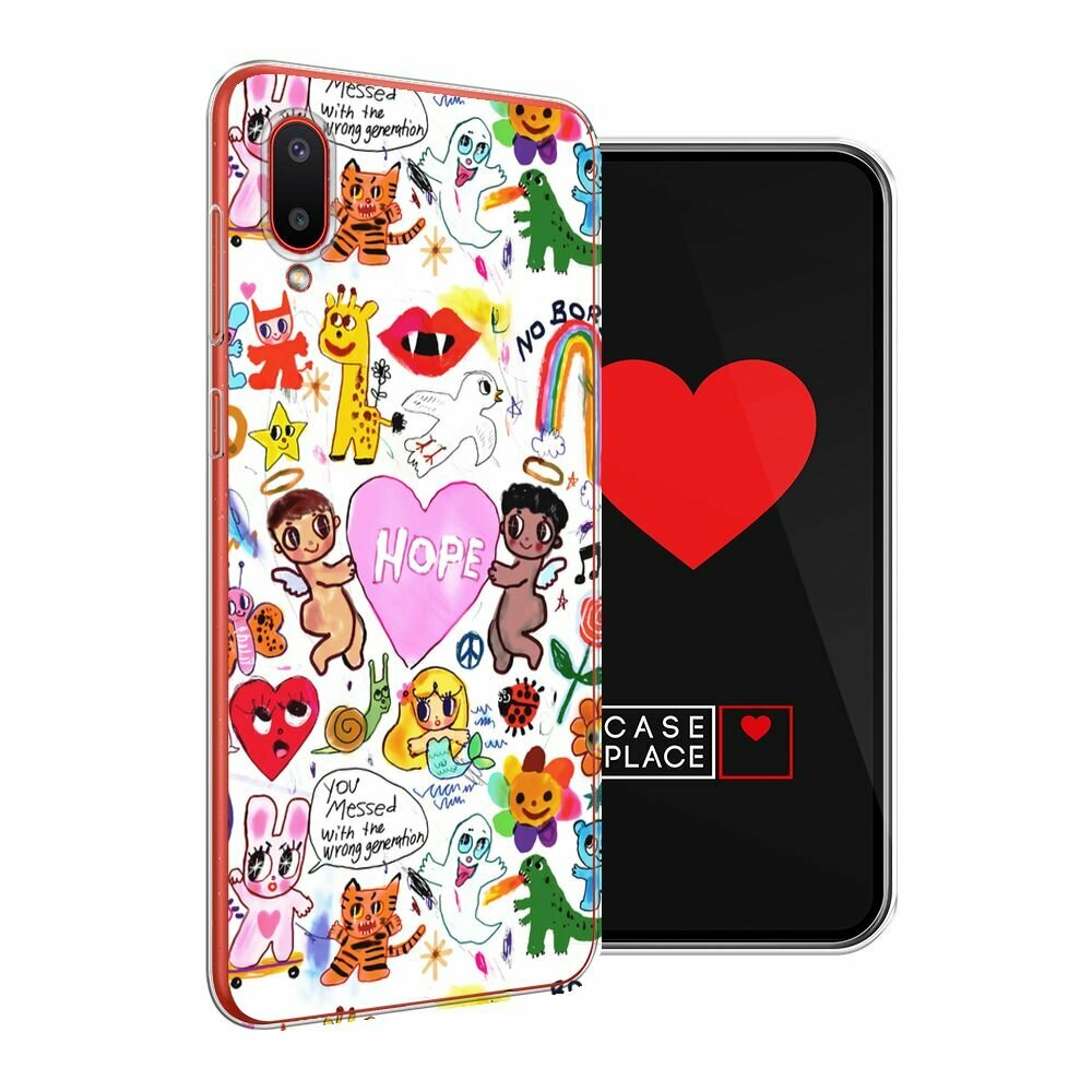 Чехол на Samsung Galaxy A02 / Самсунг Галакси А02 с принтом "Милые рисунки" — фото 1