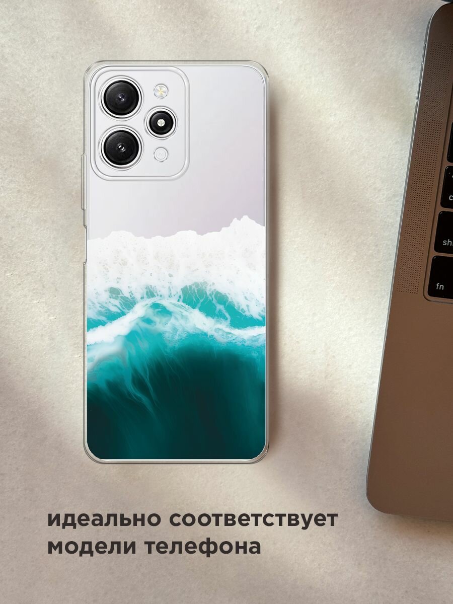 Чехол на Xiaomi Redmi 12 / Сяоми Редми 12 с принтом "Большая волна", прозрачный — фото 1