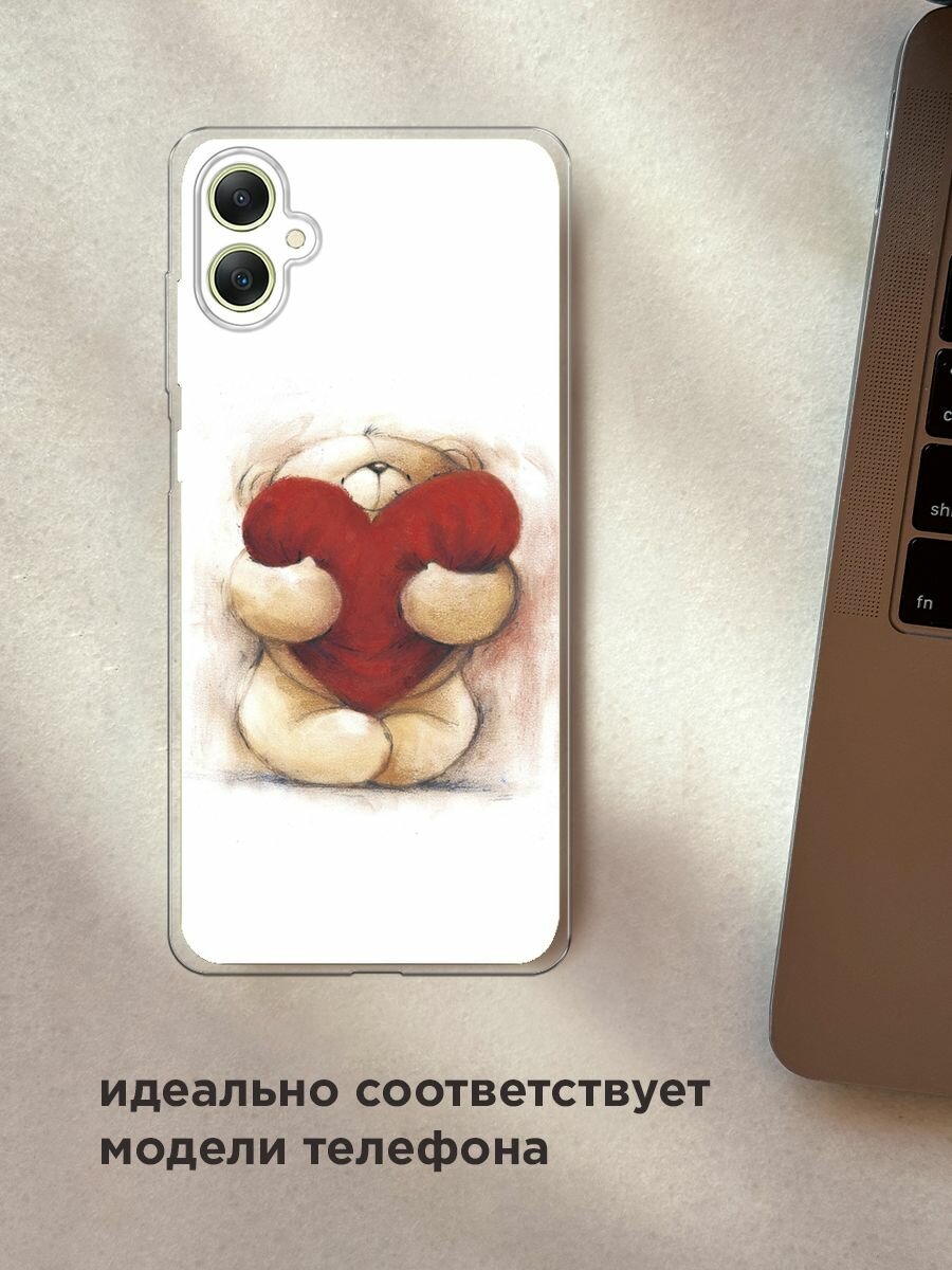 Чехол на Samsung Galaxy A06 / Самсунг Галакси А06 с принтом "Мишка с сердцем 1" — фото 1