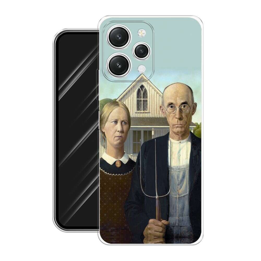 Чехол на Xiaomi Redmi 12 / Сяоми Редми 12 с принтом Американская готика — фото 1