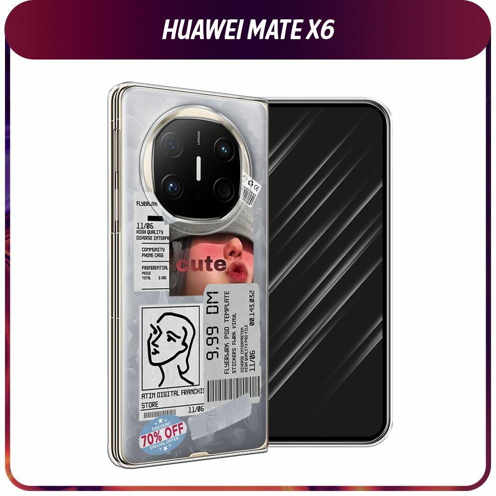 Чехол на Huawei Mate X6 / Хуавей Мате X6 с принтом Cute girl collage
