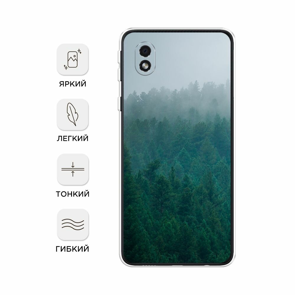 Чехол на Samsung Galaxy A01 Core / Самсунг Галакси А01 Core с принтом "Лес в облаках" — фото 1